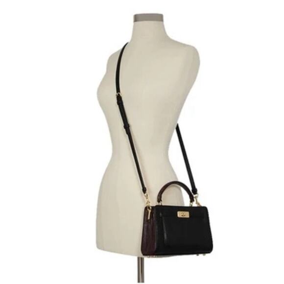 Coach | Bags | Nwt Coach Mini Lane Top Handle Goldblack Multi Purse ...